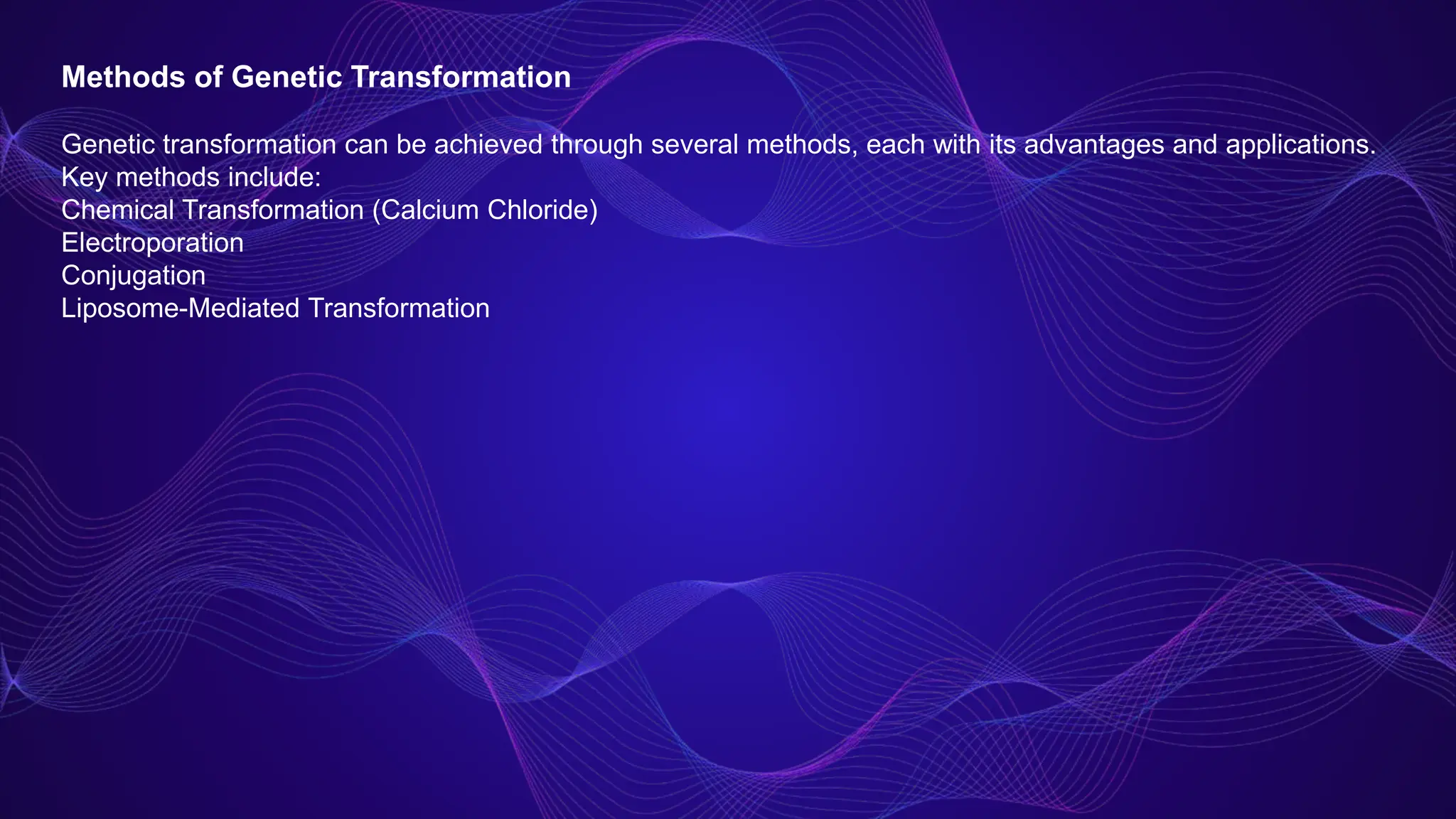 Genetic Transformation of Bacteria: Methods and Applications in ...