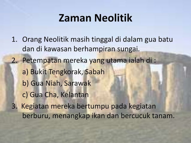 Zaman mesolitik & neolitik | PPTX