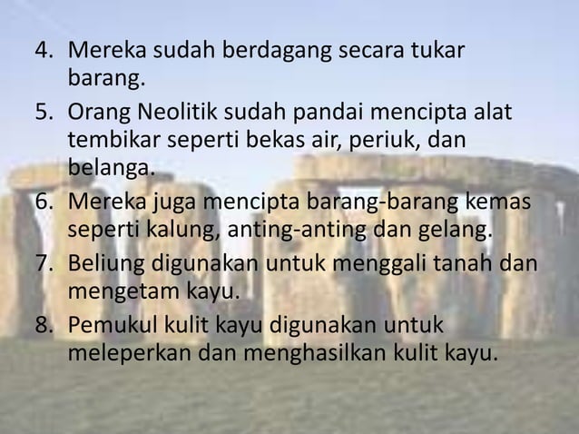 Zaman mesolitik & neolitik | PPTX