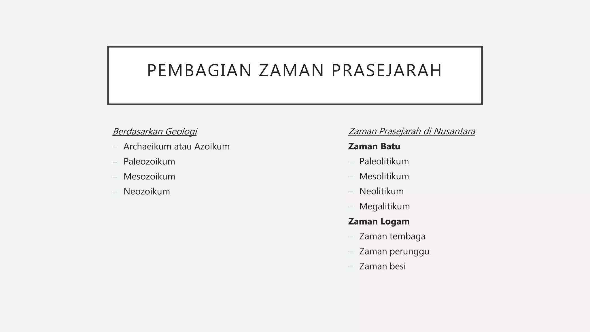 Zaman prasejarah | PPTX