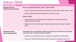 Sejarah Perundangan Islam :Zaman taklid dan jumud | PPTX