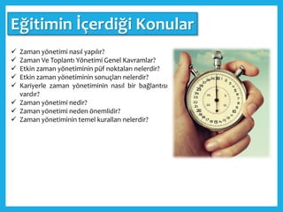 Zaman ve Toplantı Yönetimi E-Eğitimi | PDF