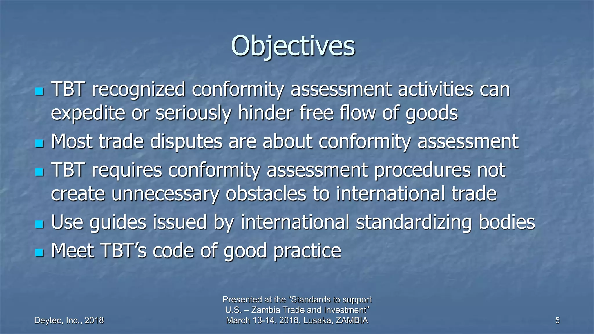 The Role of Conformity Assessment in Support of Trade and Investment | PDF