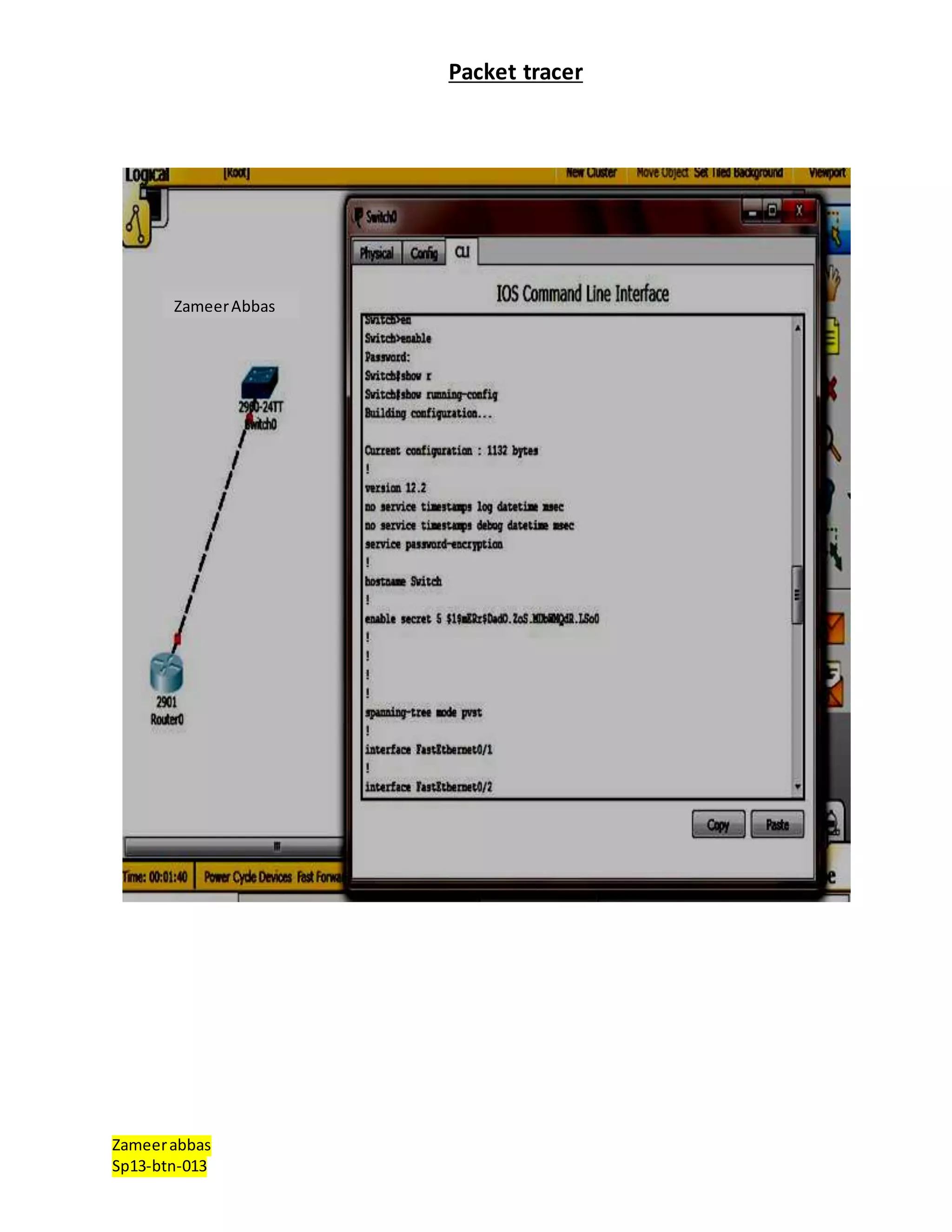 packet tracer configure | PDF