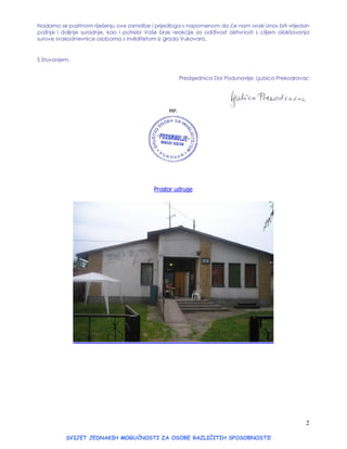 Zamolba Za Potprom Udruzi Osoba S Invaliditetom U 2010 Godini | PDF
