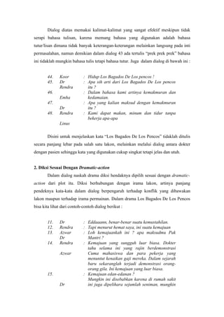 ANALISIS DIALOG DALAM DRAMA NASKAH LOS BAGADOS DE LOS PENCOS KARYA WS ...