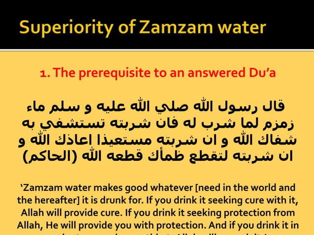 Zamzam; the king of all waters | PPTX | Islam | Religion & Spirituality