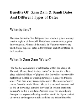 Zam zam & sudi dates | PDF