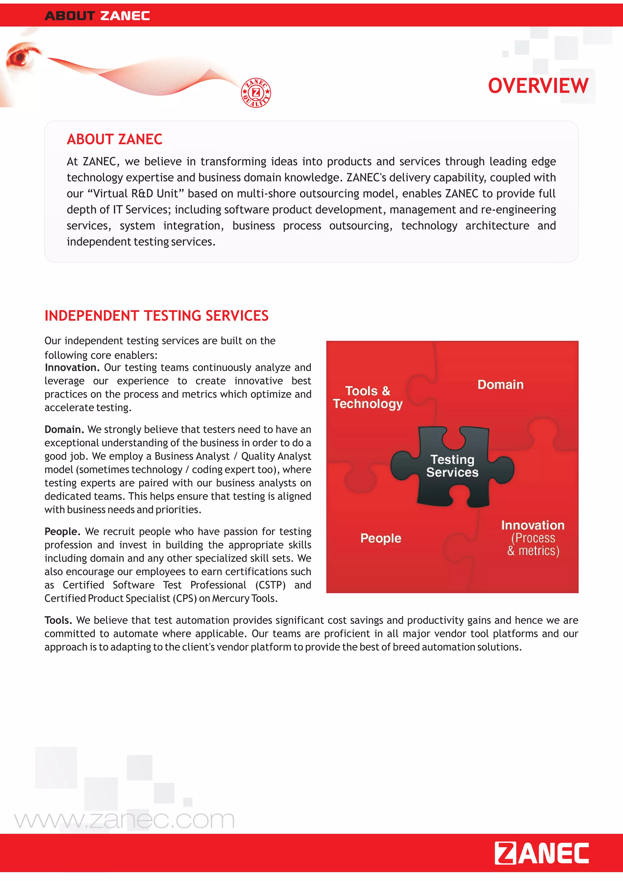 Zanec softwaretestingservices (2) | PDF