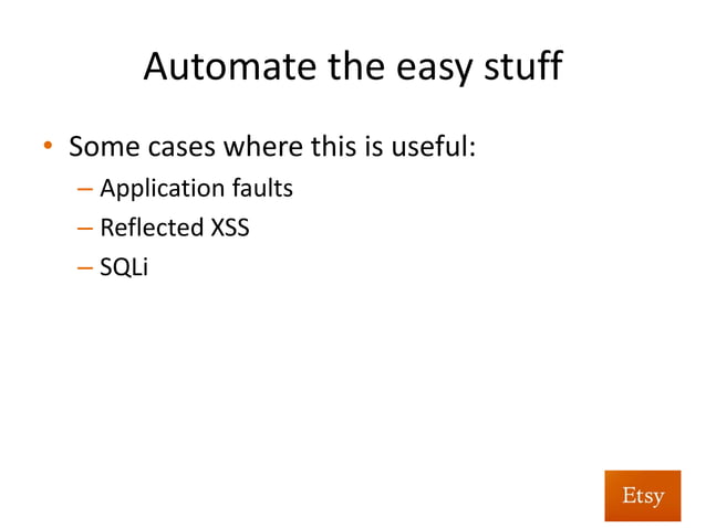 Zane lackey. security at scale. web application security in a continuous deployment environment ...
