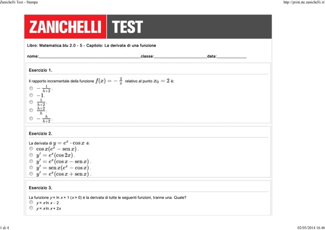Zanichelli test – stampa | PPT