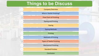 Presentation on Textile Finishing | PPTX | Needlework | Arts and Crafts