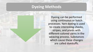 Presentation on Textile Finishing | PPTX | Needlework | Arts and Crafts