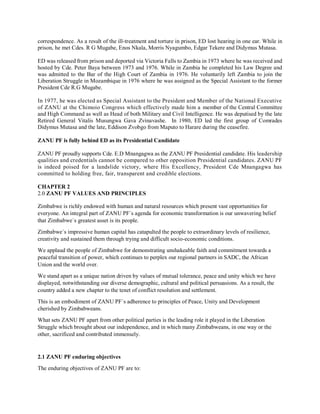 Zanu PF Manifesto Summary | PDF