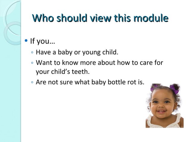 Zanzonico baby bottle rot | PPT