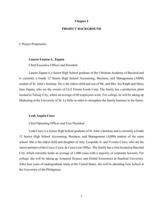 Business Plan Sample for Senior High School ABM Students | PDF