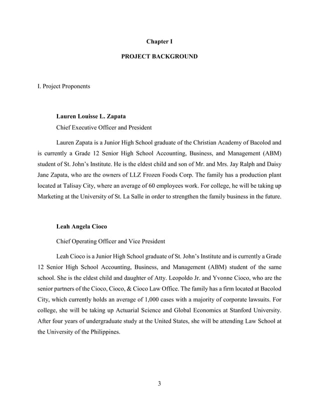 Business Plan Sample for Senior High School ABM Students | PDF ...