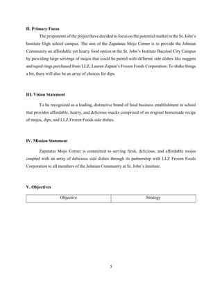 Business Plan Sample for Senior High School ABM Students | PDF