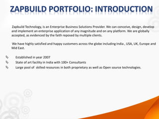 Zapbuild Portfolio | PPT