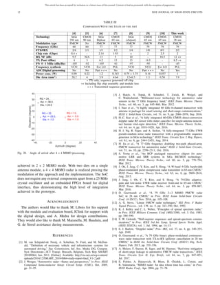 A 79GHz 2X2 MIMO PMCW Radar SoC in 28 nm CMOS | PDF