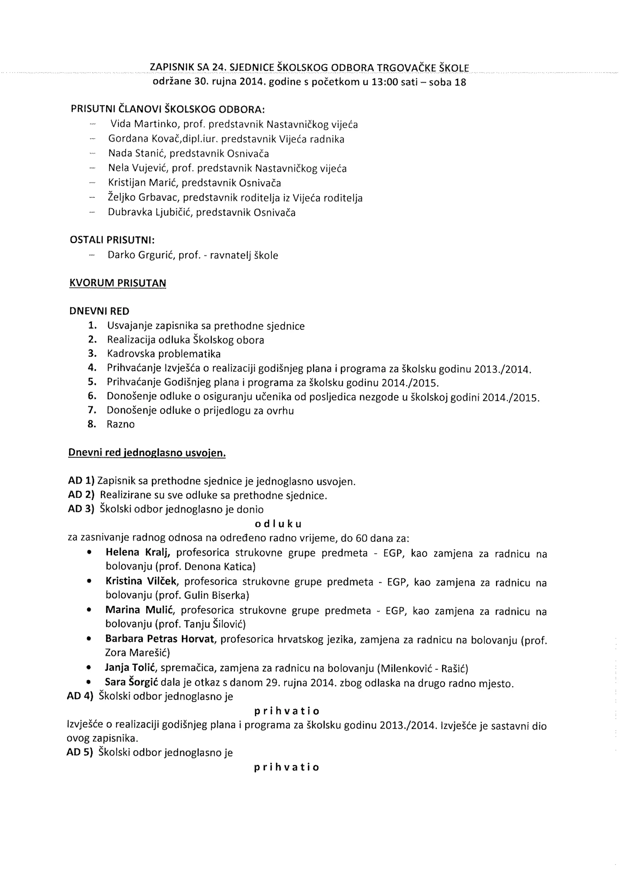 Zapisnik 24.sjed-sk-od-2014 | PDF