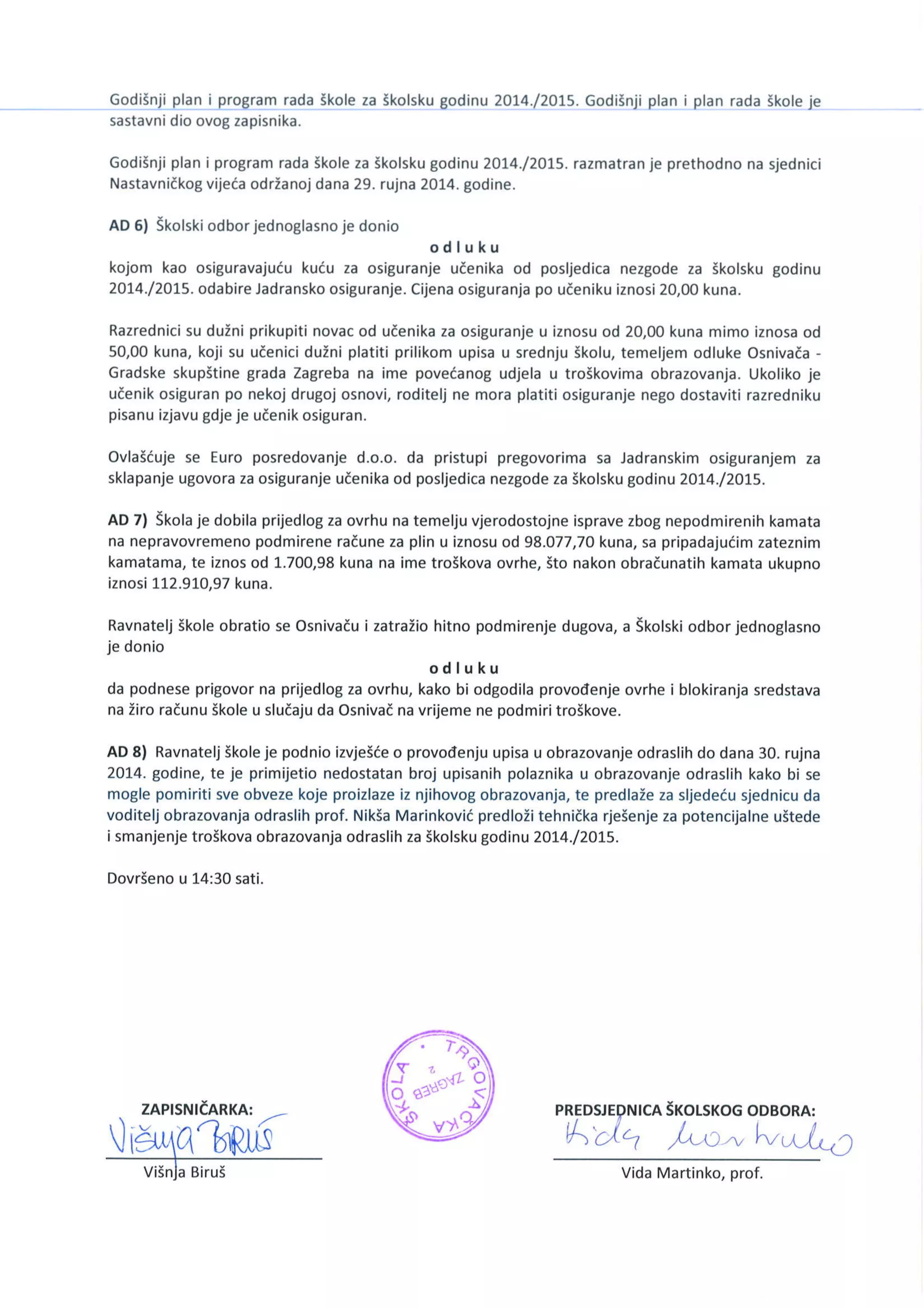 Zapisnik 24.sjed-sk-od-2014 | PDF