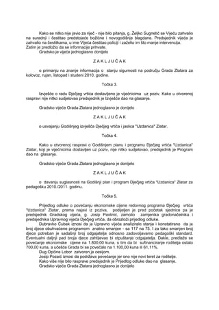 ZAPISNIK 11. sjednice Gradskog vijeća Grada Zlatara | PDF