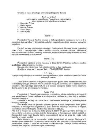 ZAPISNIK 11. sjednice Gradskog vijeća Grada Zlatara | PDF