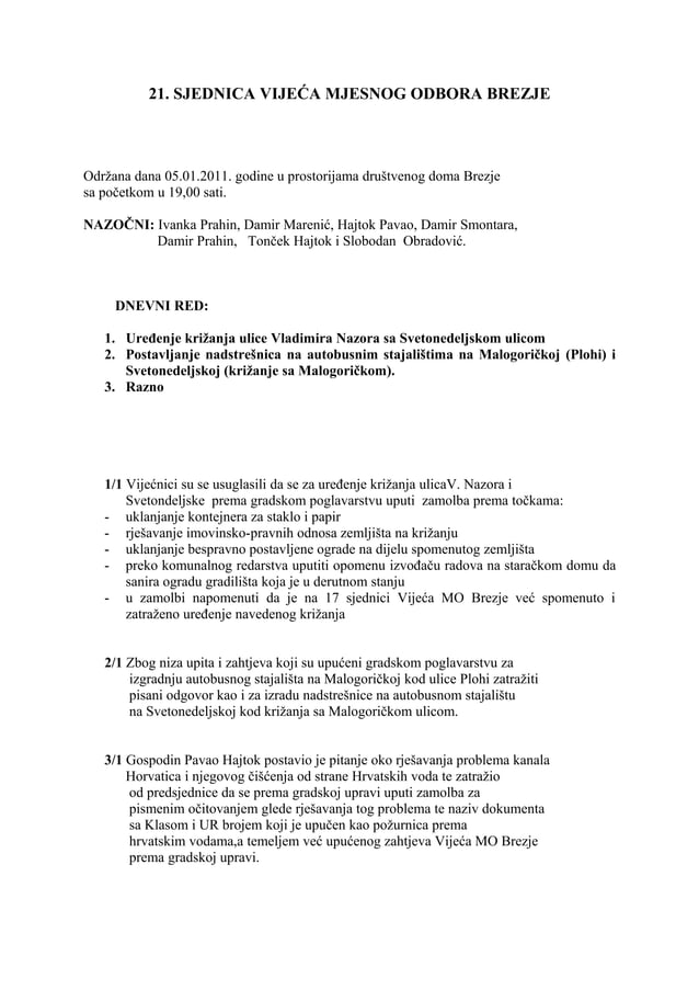 Zapisnik 21 11 | PDF