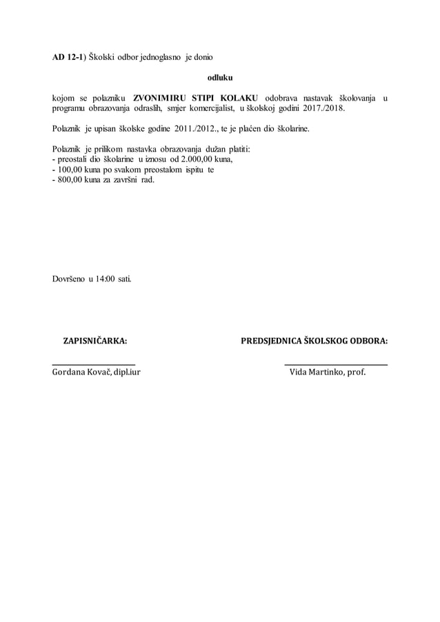 Zapisnik sa 13. sjednice - 2017. | PDF