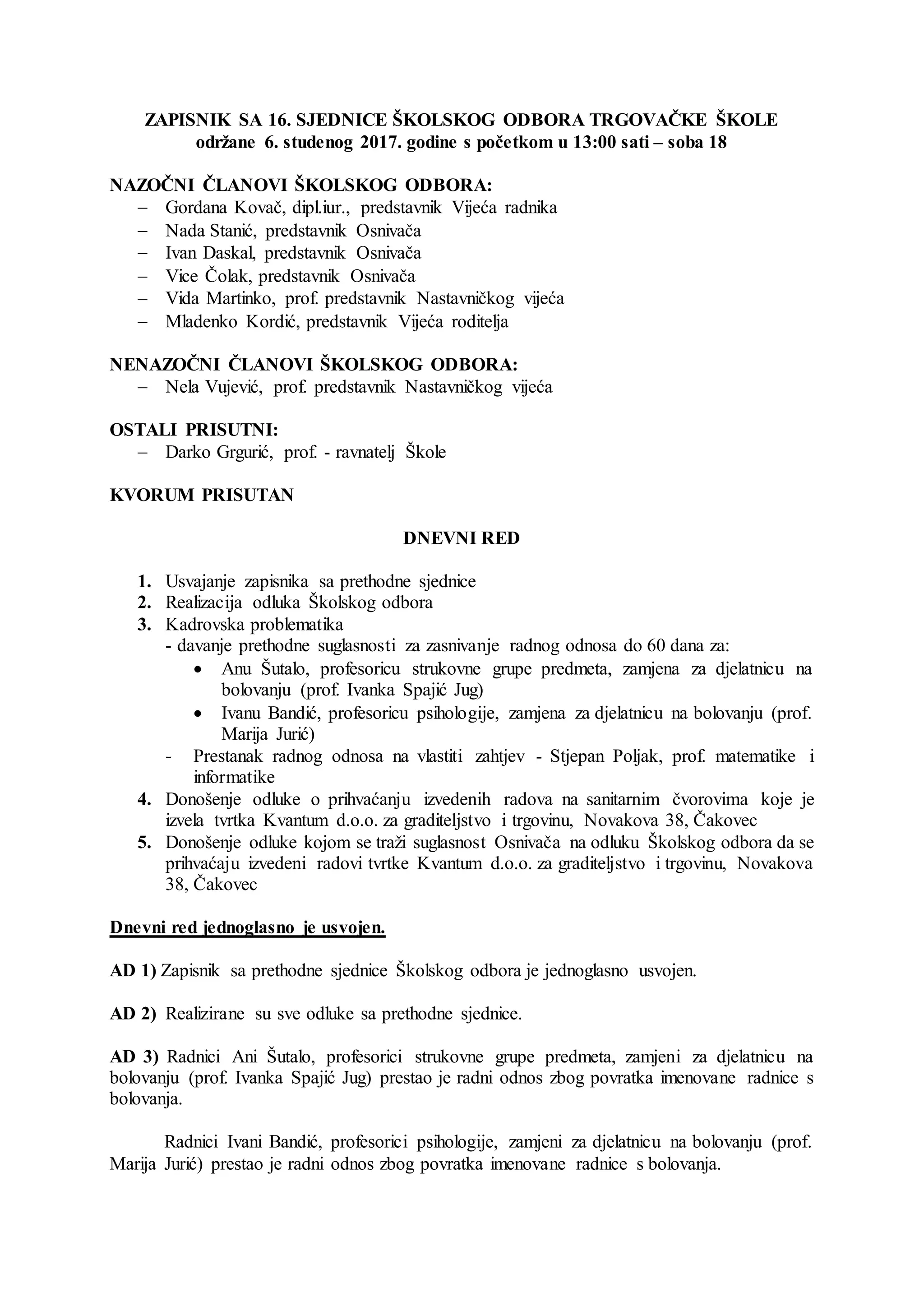 Zapisnik sa 16. sjednice -2017. | PDF