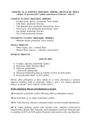 Zapisnik sa 19. sjednice - 2017. | DOCX
