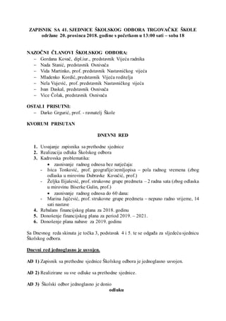 Zapisnik s 41. sjednice - 2019. | PDF