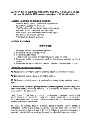 Zapisnik sa 43. sjednice -2019. | PDF