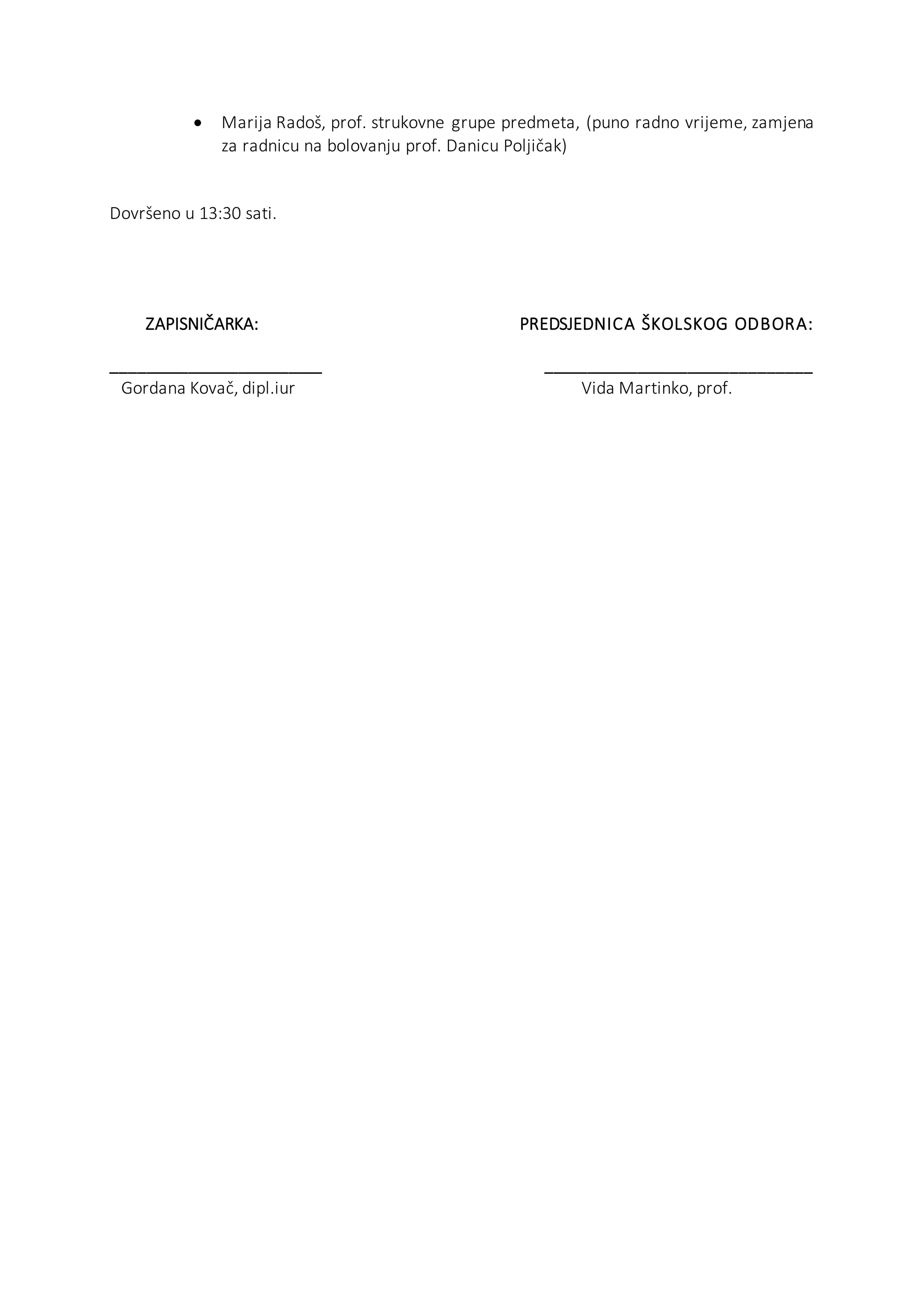 Zapisnik s 50. sjednice Školskog odbora | DOCX