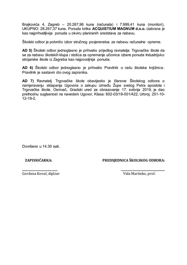 Zapisnik sa 50. sjednice - 2019. | DOCX