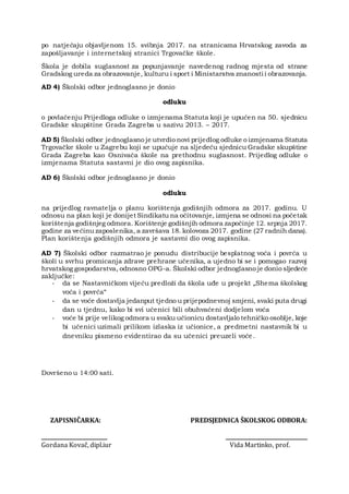 Zapisnik sa 6. sjednice - 2017. | PDF