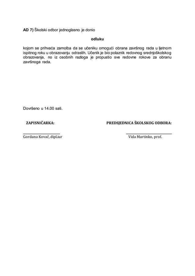 Zapisnik sa 65. sjednice - 2020. | DOCX