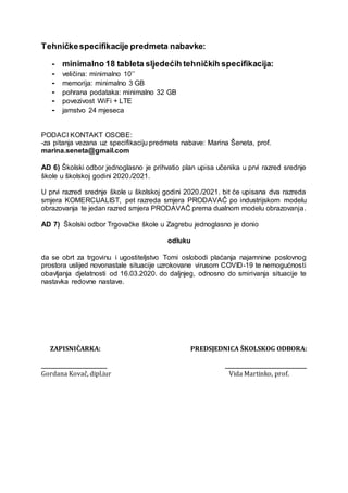 Zapisnik sa 68. sjednice - 2020. | PDF