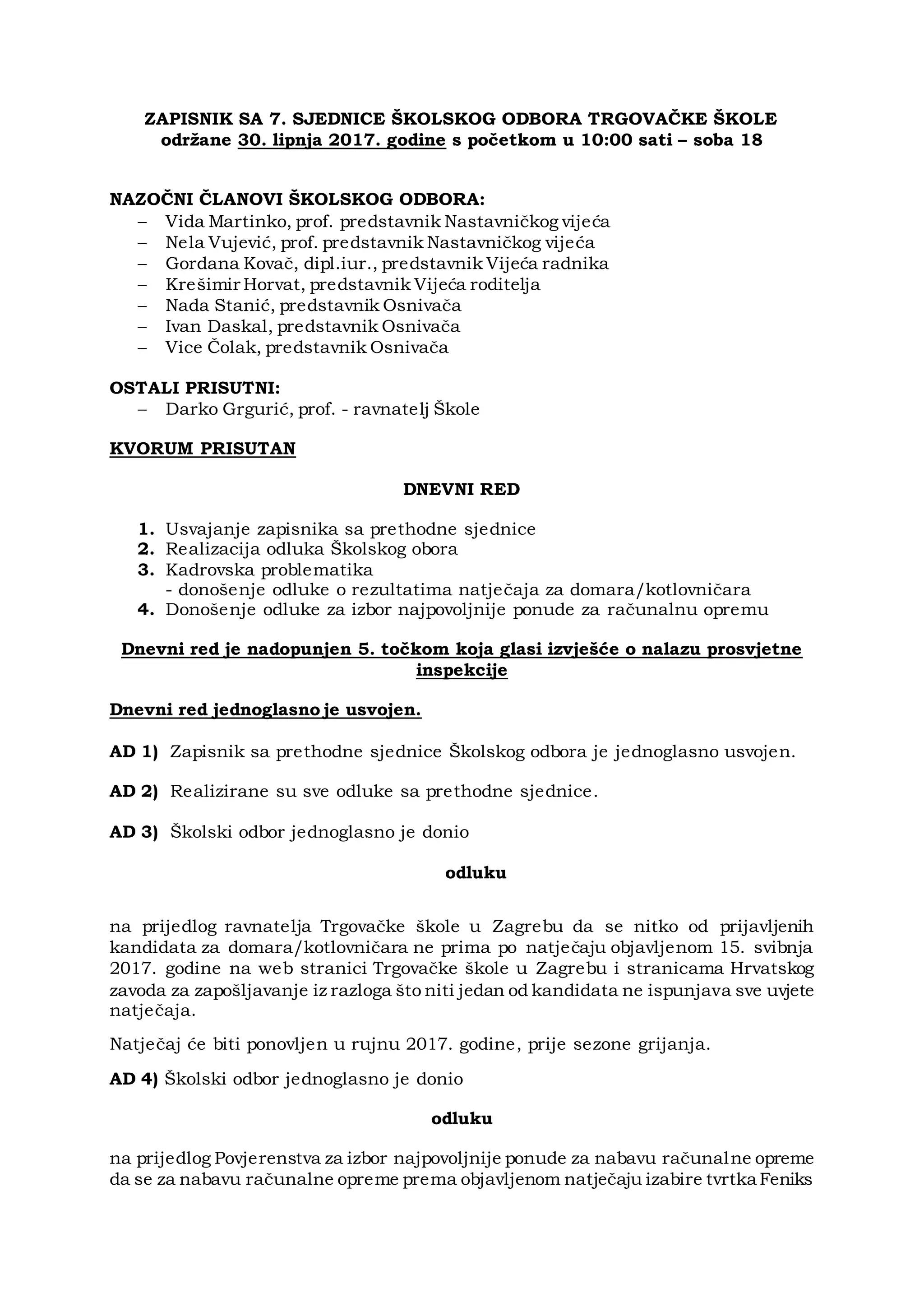 Zapisnik sa 7. sjednice -02017. | PDF