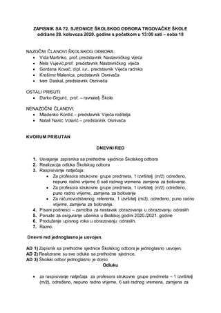 Zapisnik sa 72 - 2020. | DOCX