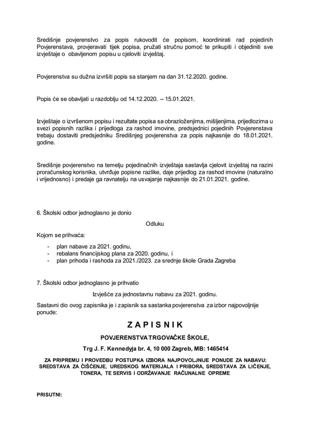 Zapisnik sa 78. sjednice - 2020. | PDF