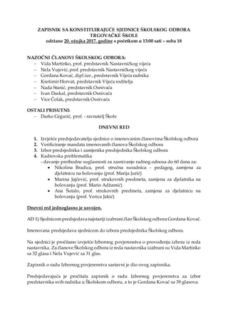 Zapisnik sa konstituirajuće sjednice - 2017. | DOCX