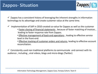 Zappos Case Analysis Itm Fenway Cohort Team 9 | PPTX | Marketing and ...