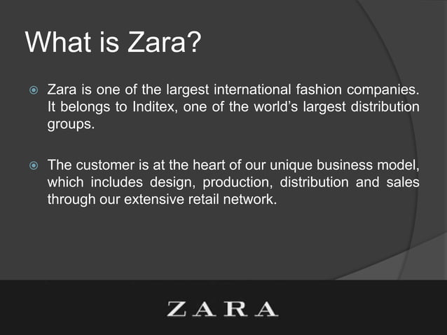 Company Profile: Zara | PPTX