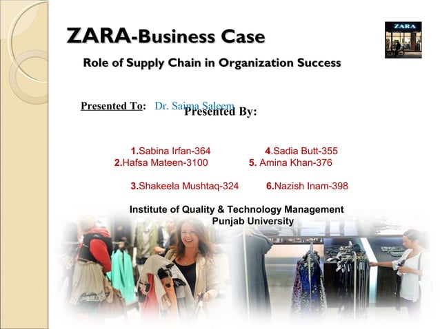 ZARA Case Study: Role of Supply chain in organizational Success | PPT