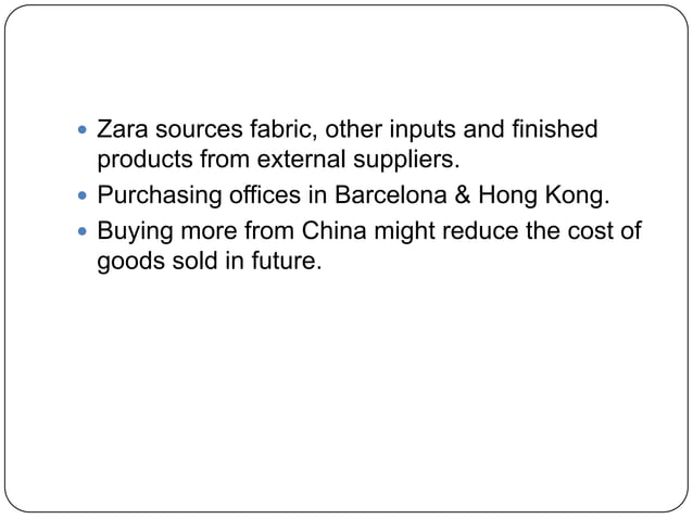 Zara Procurement strategy | PPTX | Logistics | Business