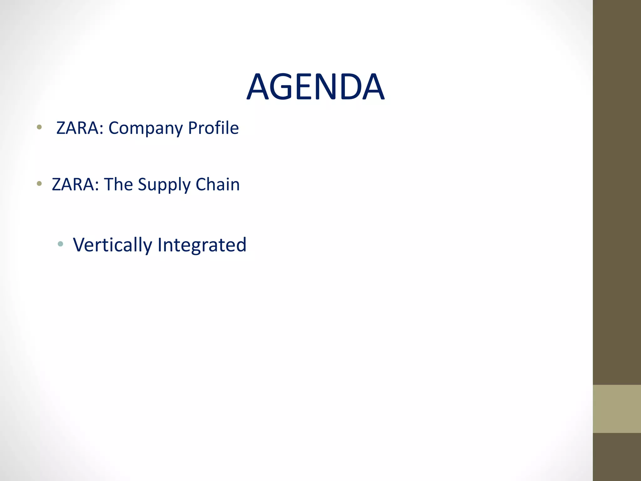 Zara - supply chain & value creation | PPTX