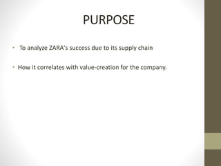 Zara - supply chain & value creation | PPTX