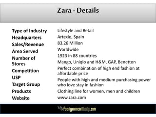 ZARA Case Study- PESTLE - SWOT Analysis | PPT